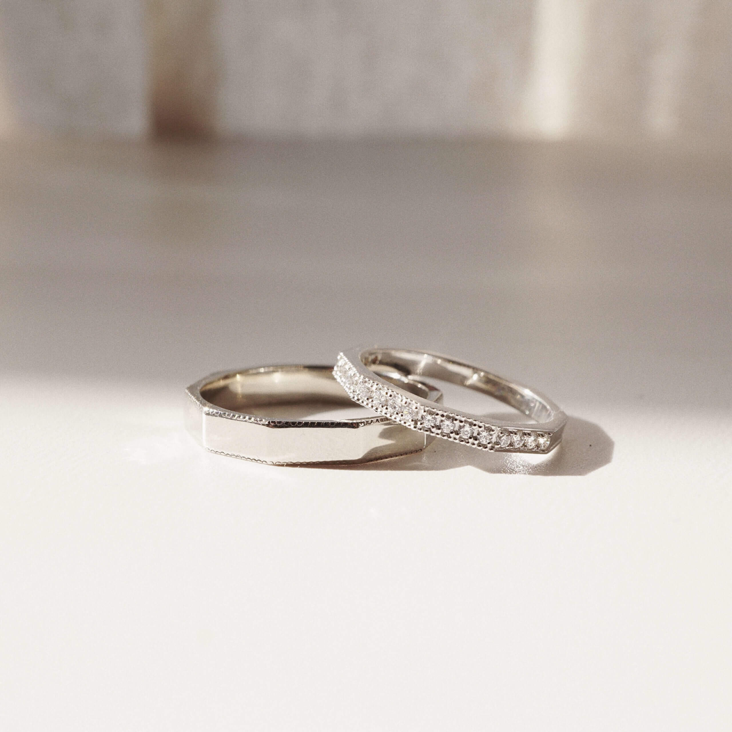 DECAGON MILGRAIN PAVE RING – CROWN