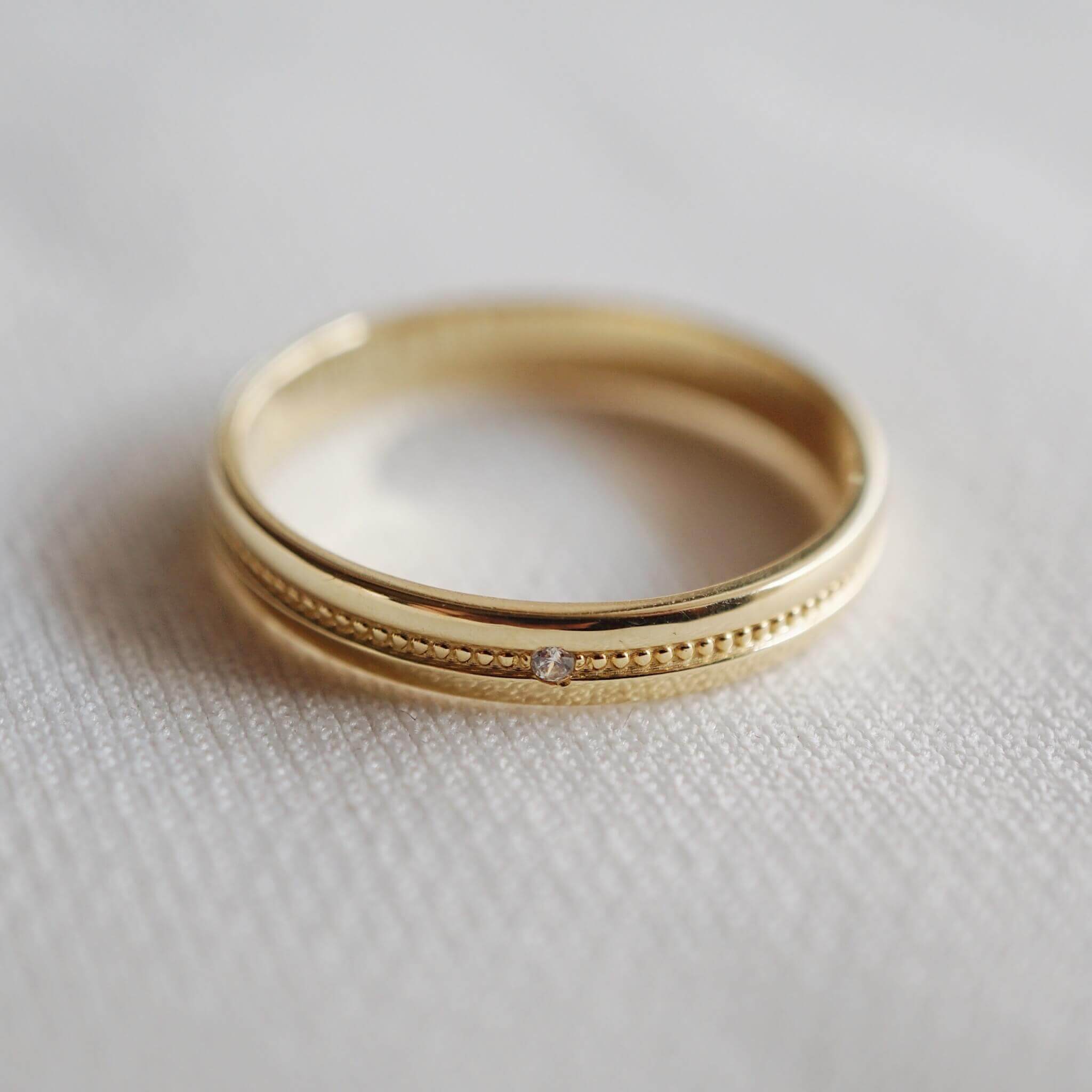 MILGRAIN COUPLE RING – CROWN