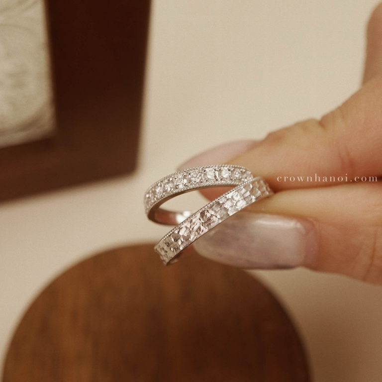 MULTIFACET MILGRAIN RING & BOLD MILGRAIN ETERNITY RING – CROWN